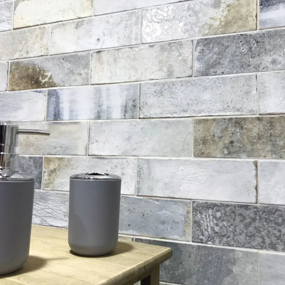 Distressed White Subway Tile Off White Subway Tile Backsplash | Emma