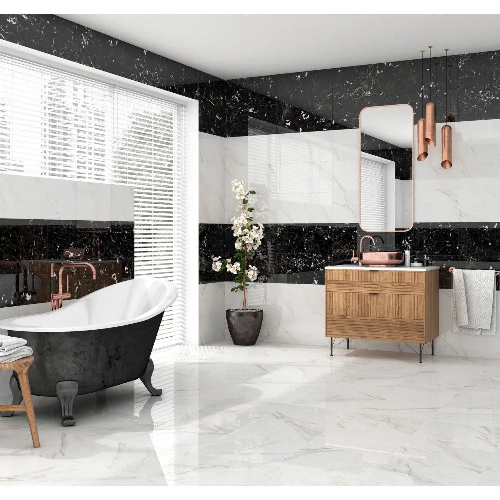 Calacata White Marble Wall Tile 30 x 60cm